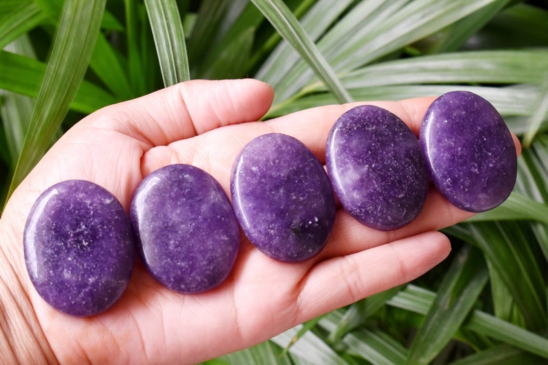 One 1 Lepidolite Worry Stone for Crystal Healing Pocket - Etsy