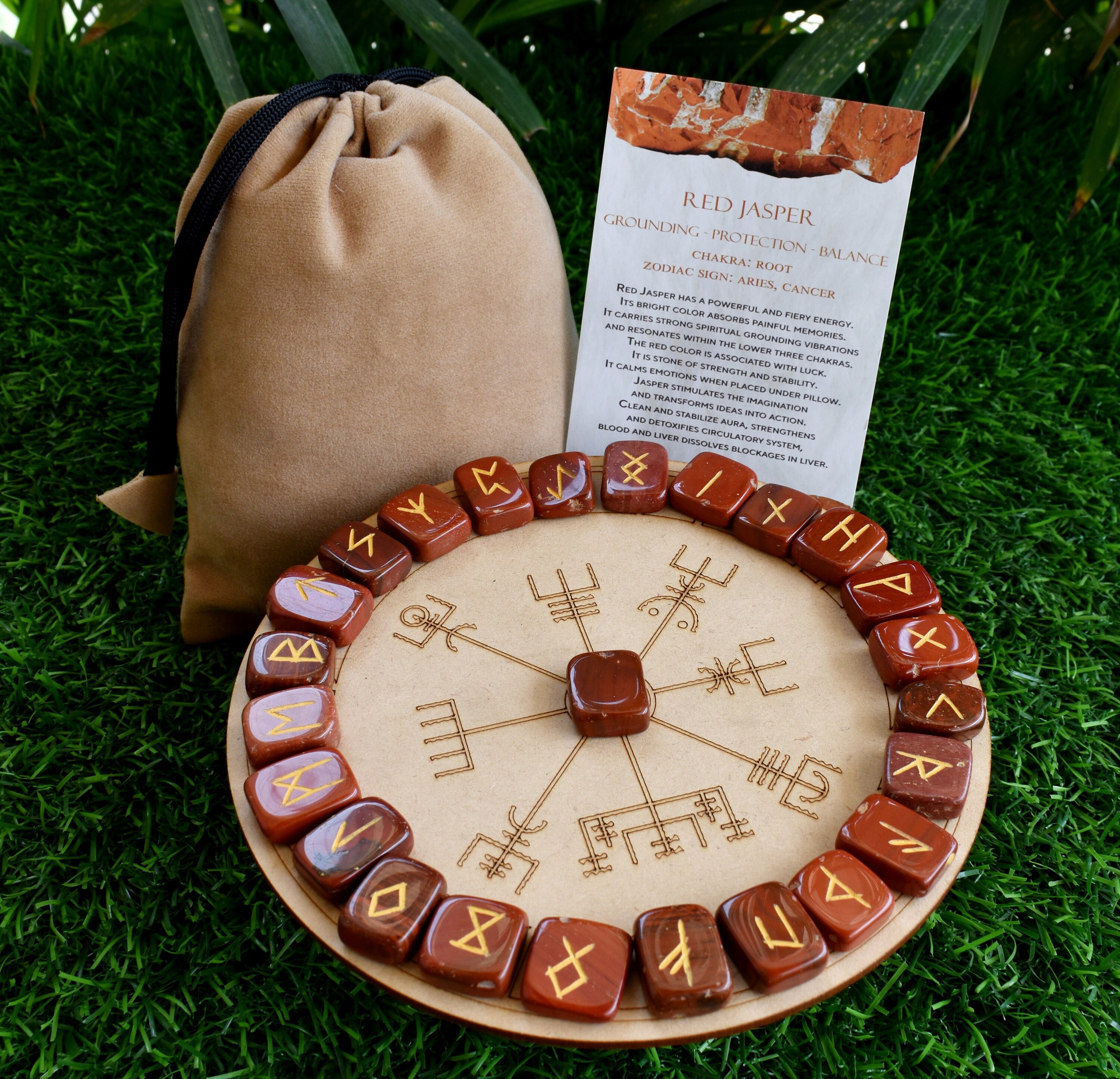 Red Jasper Rune Sets Elder Futhrak Rune Set Gemstone Runic Set Comes ...