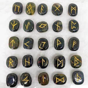 Bloodstone Rune Sets Elder Futhrak Rune Set Gemstone Runic Set | Etsy