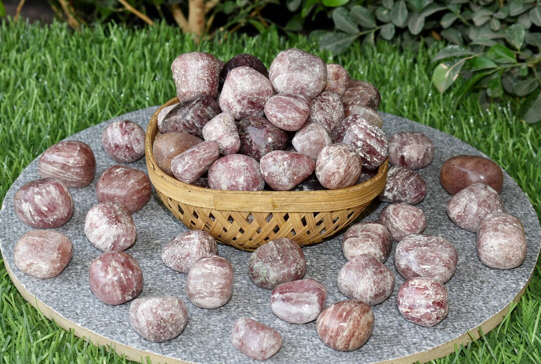 Genuine Strawberry Quartz Tumbled Stones, A Grade Healing Pocket ...