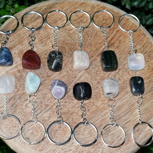 Tumbled Gemstone Crystal Keychains ,natural Stone Key Chain Charm ...