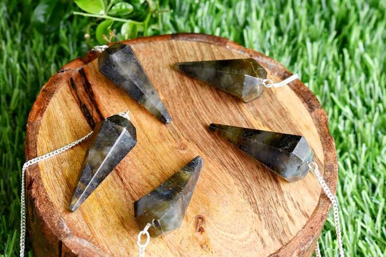 Labradorite Faceted Cone Pendulum Healing Dowsing Crystal - Etsy