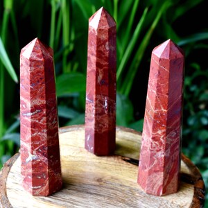 One (1) Red Jasper Tower Obelisk Points ~ Large Crystal Tower, Red ...