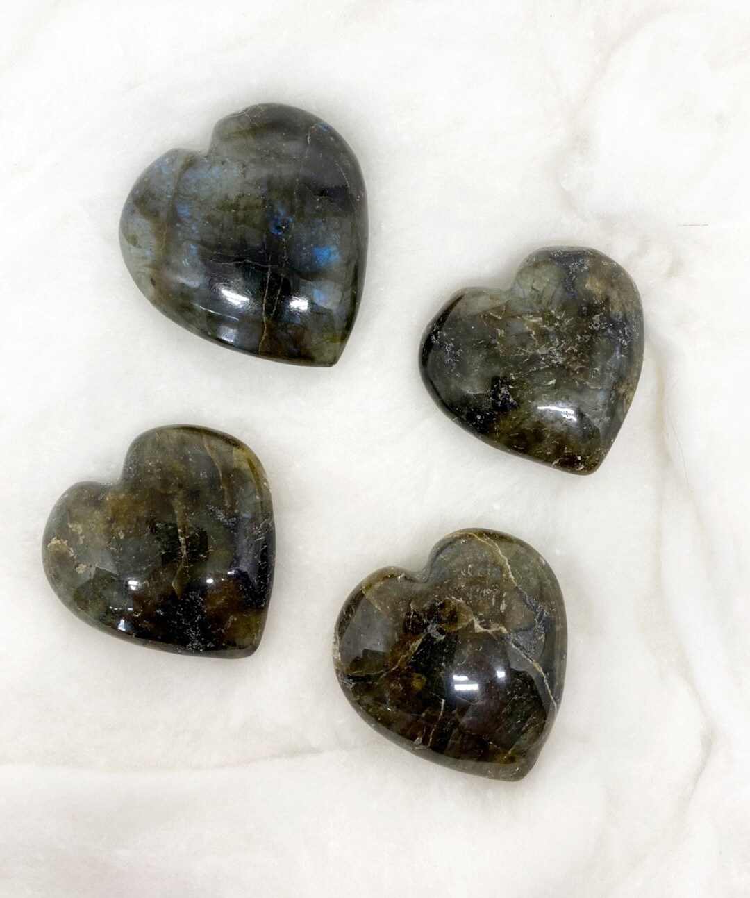Labradorite Puffy Mini Hearts 2 Inch Pocket Heart Mini Puffy - Etsy