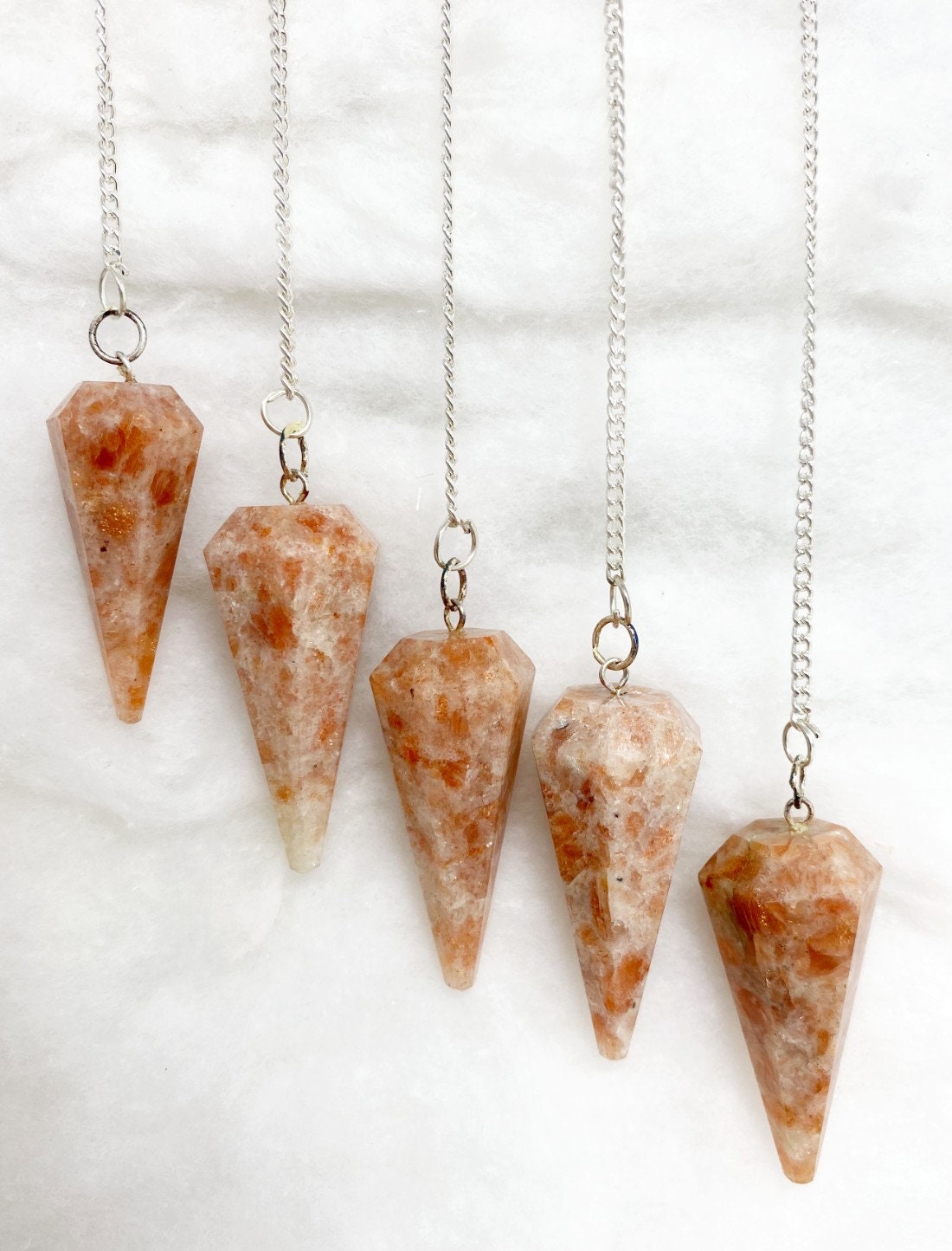 Sunstone Faceted Cone Pendulum Healing Dowsing Crystal - Etsy