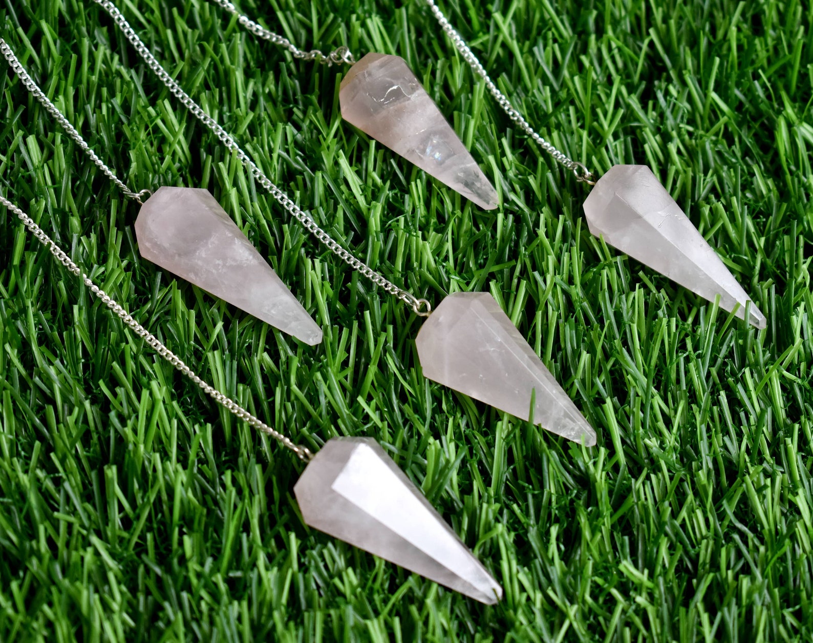 Rose Quartz Faceted Cone Pendulum Healing Dowsing Crystal - Etsy