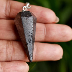 Hematite Faceted Cone Pendulum Healing Dowsing Crystal Pendulum - Etsy