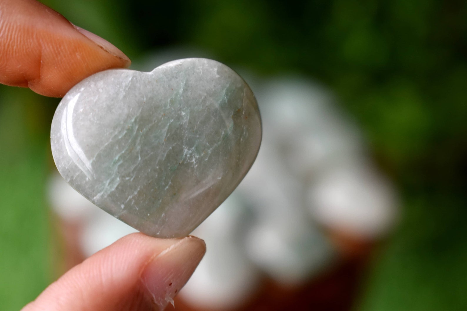 Green Aventurine Puffy Mini Hearts 1 Inch Pocket Heart Mini Puffy ...