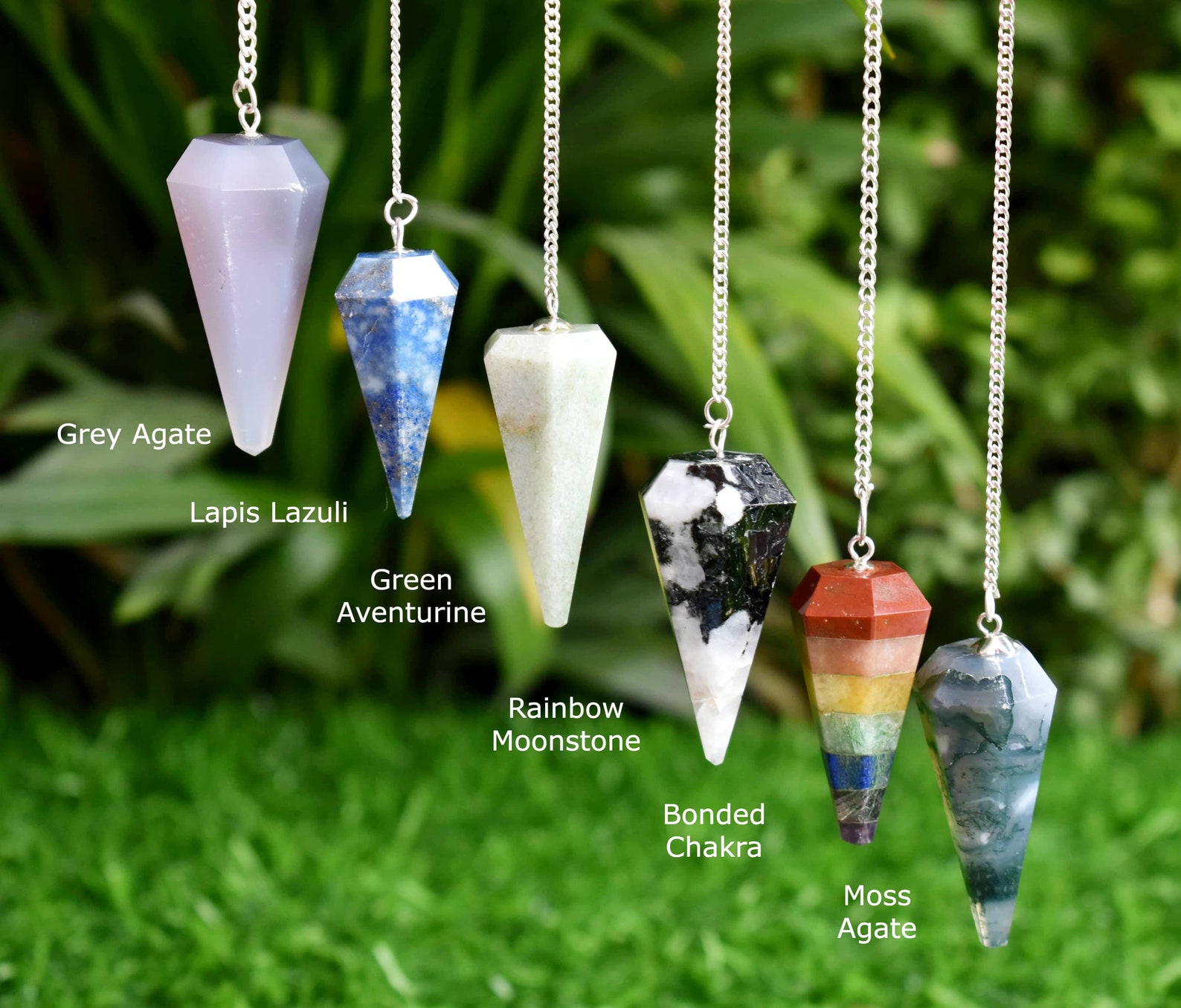 Pick One Crystal Pendulums, Healing Pendant, Dowsing Pointed Gemstone ...