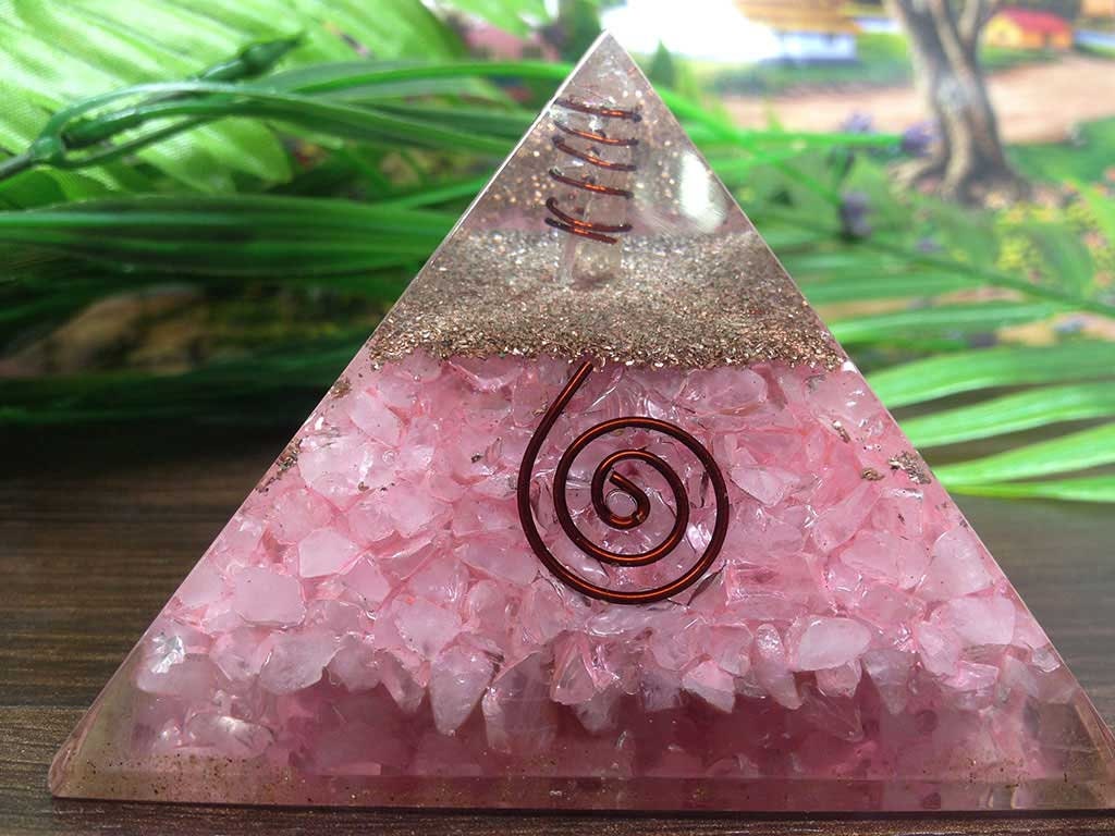 Rose Quartz Orgone Pyramid With Crystal Point for Orgone - Etsy