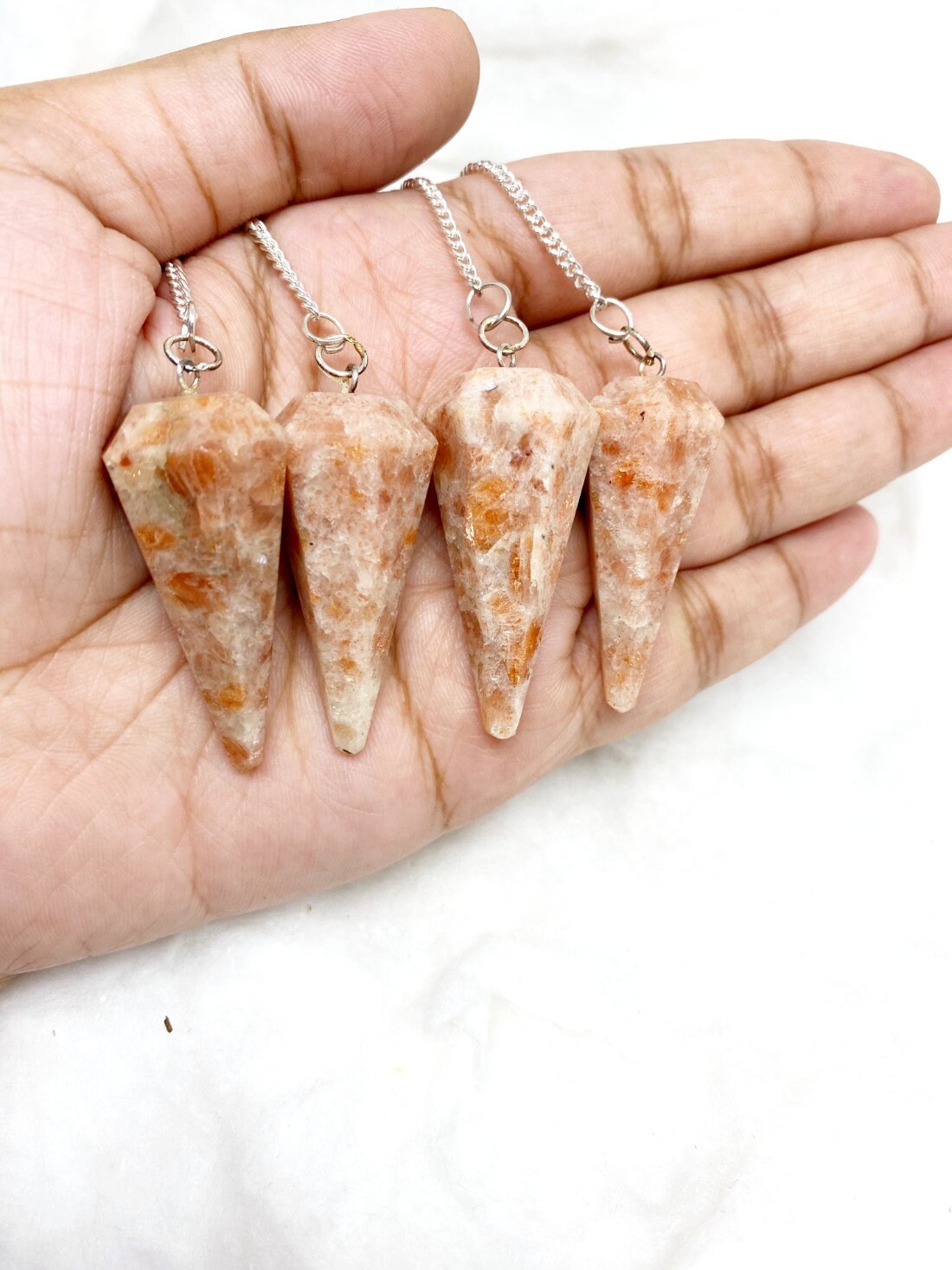 Sunstone Faceted Cone Pendulum Healing Dowsing Crystal - Etsy