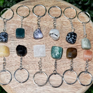 Tumbled Gemstone Crystal Keychains ,natural Stone Key Chain Charm ...
