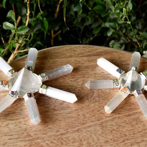 Selenite 7 Point Energy Generator With Crystal Pyramid Ideal for ...