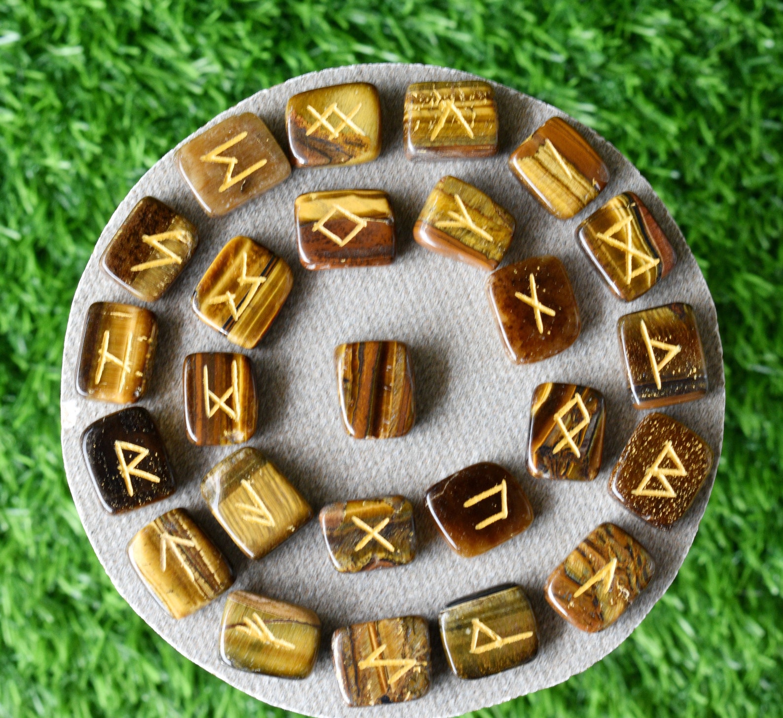 Tiger Eye Rune Sets Elder Futhrak Rune Set Gemstone Runic Set - Etsy