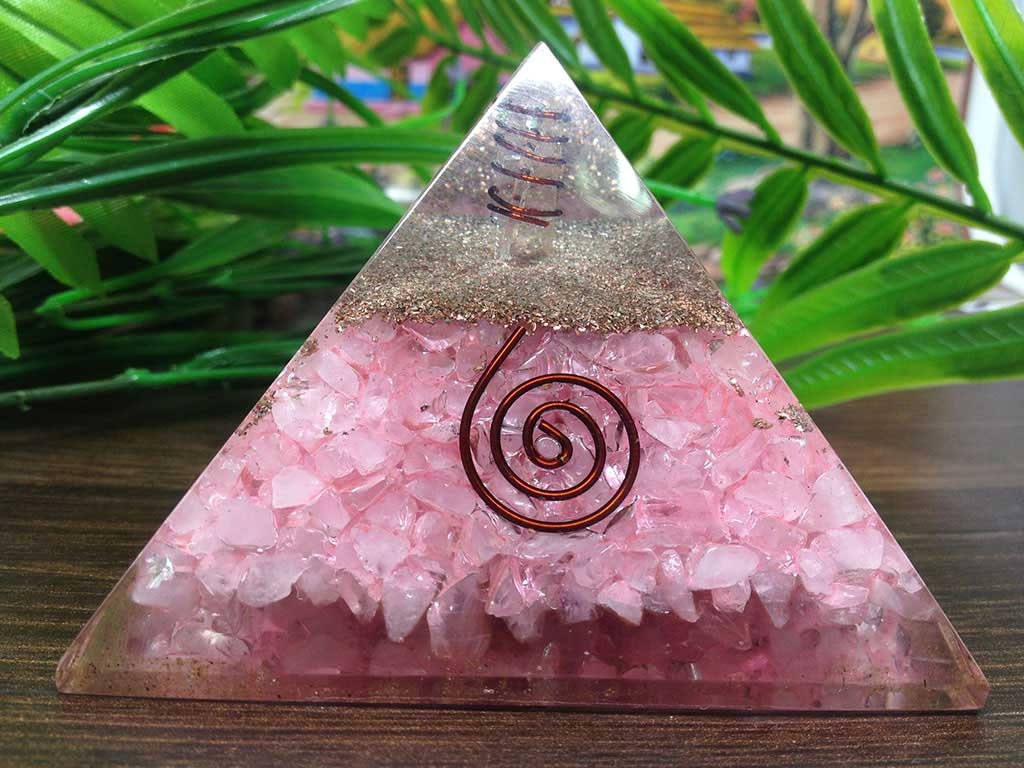 Rose Quartz Orgone Pyramid With Crystal Point for Orgone - Etsy
