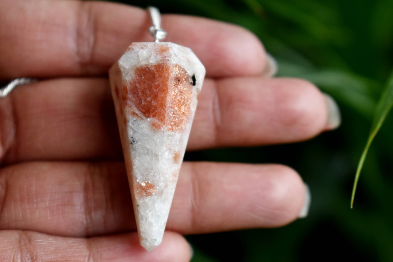 Sunstone Faceted Cone Pendulum Healing Dowsing Crystal Pendulum ...