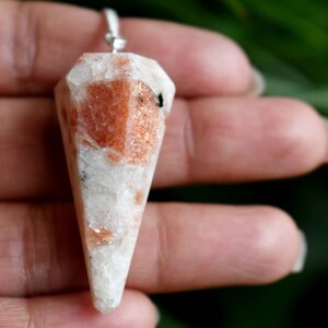Sunstone Faceted Cone Pendulum Healing Dowsing Crystal Pendulum, Energizing Faceted Dowsing ...
