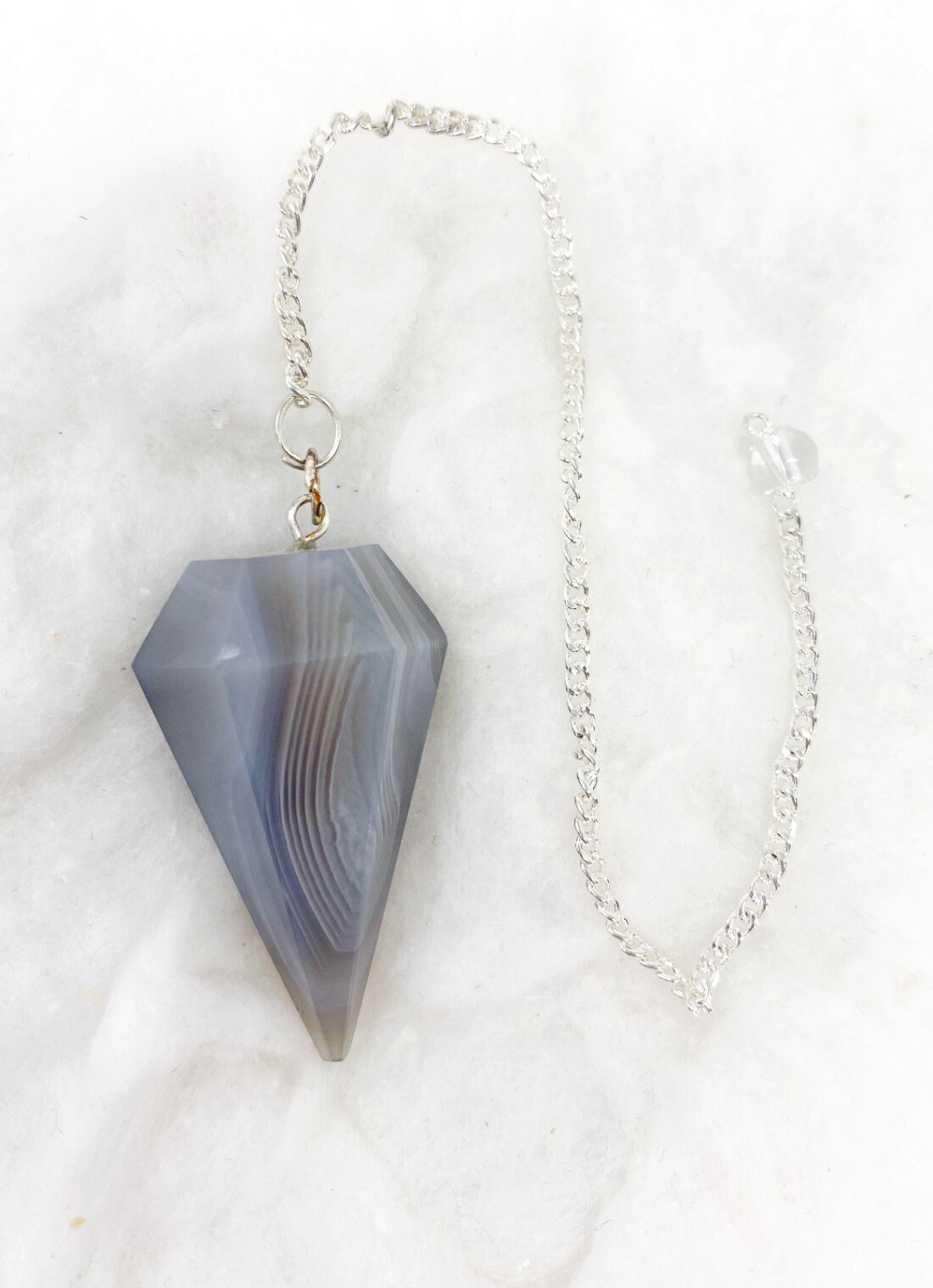 Grey Agate Faceted Cone Pendulum Healing Dowsing Crystal - Etsy