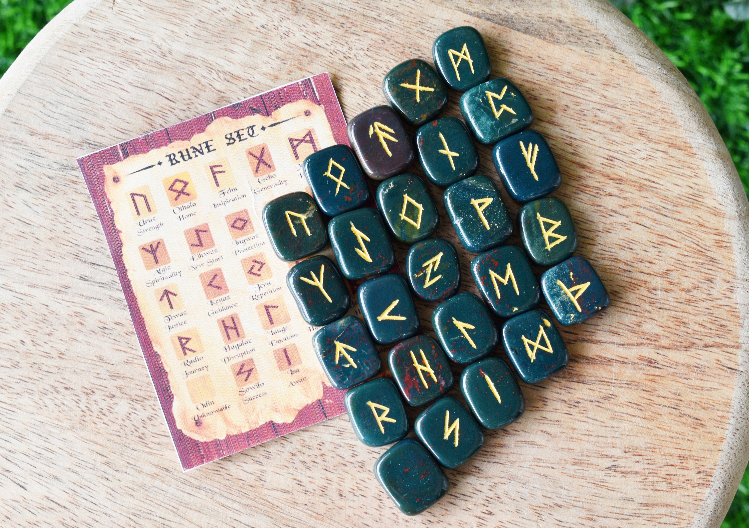Bloodstone Rune Sets Elder Futhrak Rune Set Gemstone Runic Set - Etsy