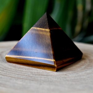 One (1) Tiger Eye Crystal Healing Pyramid - Crystal Grid and Chakra ...