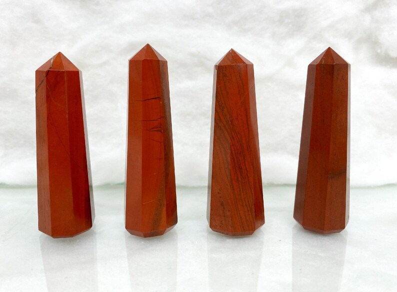 One 1 Red Jasper Tower Obelisk Points Crystal Tower Red | Etsy