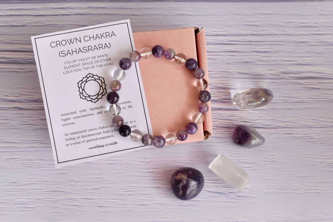 CROWN Crystal Chakra's Stones - Perfect Grounding Tool & Gift for Crown ...