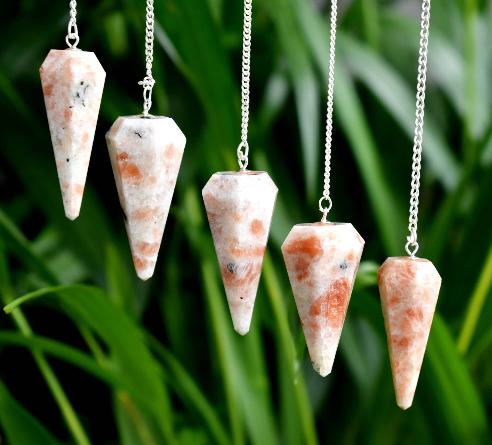 Sunstone Faceted Cone Pendulum Healing Dowsing Crystal Pendulum ...