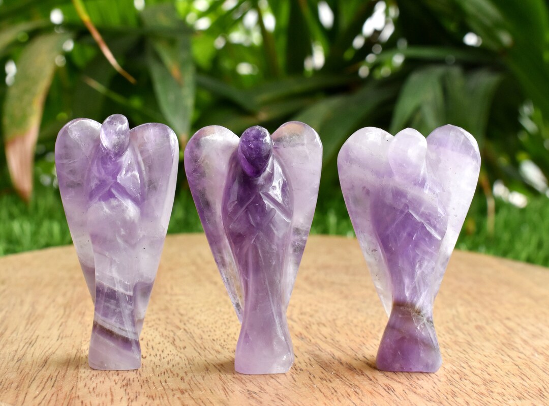 Wholesale Pack of 5pcs 2'' Amethyst Angel Gemstone Peace Angel Pocket ...
