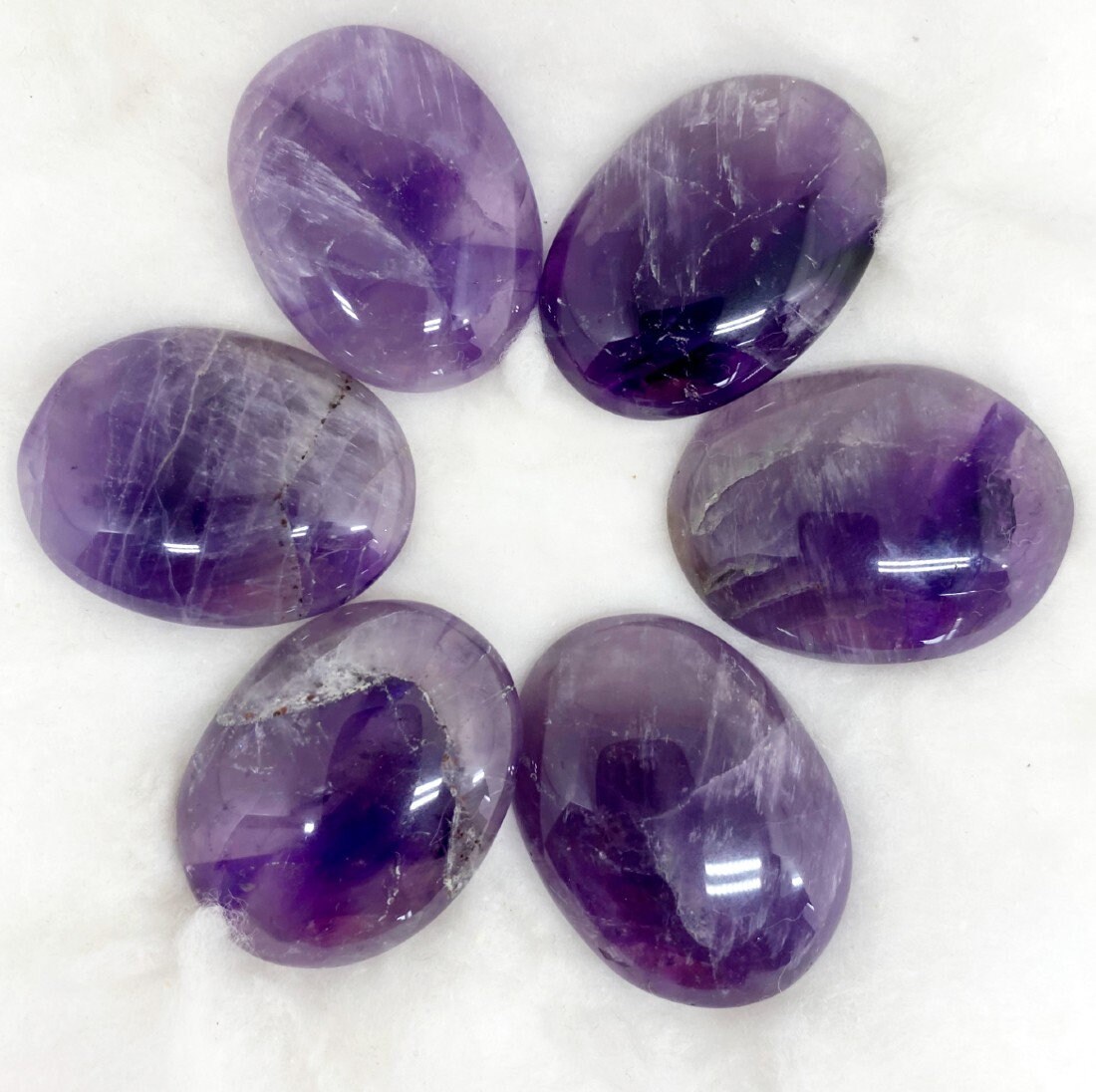 One 1 Amethyst Worry Stone for Crystal Healing Pocket Palm - Etsy