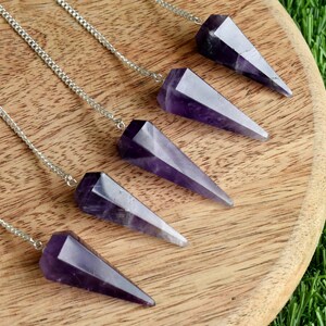 Amethyst Faceted Cone Pendulum Healing Dowsing Crystal Pendulum - Etsy