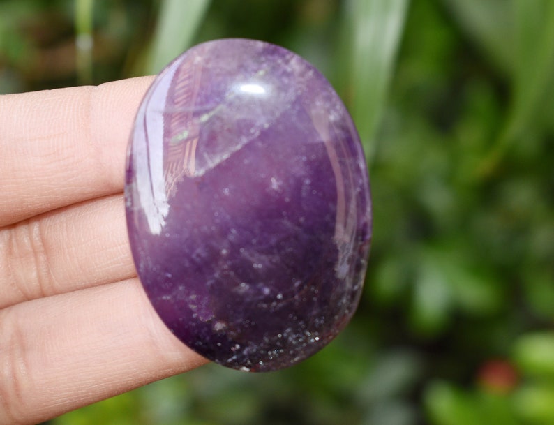 One 1 Amethyst Worry Stone for Crystal Healing Pocket Palm - Etsy