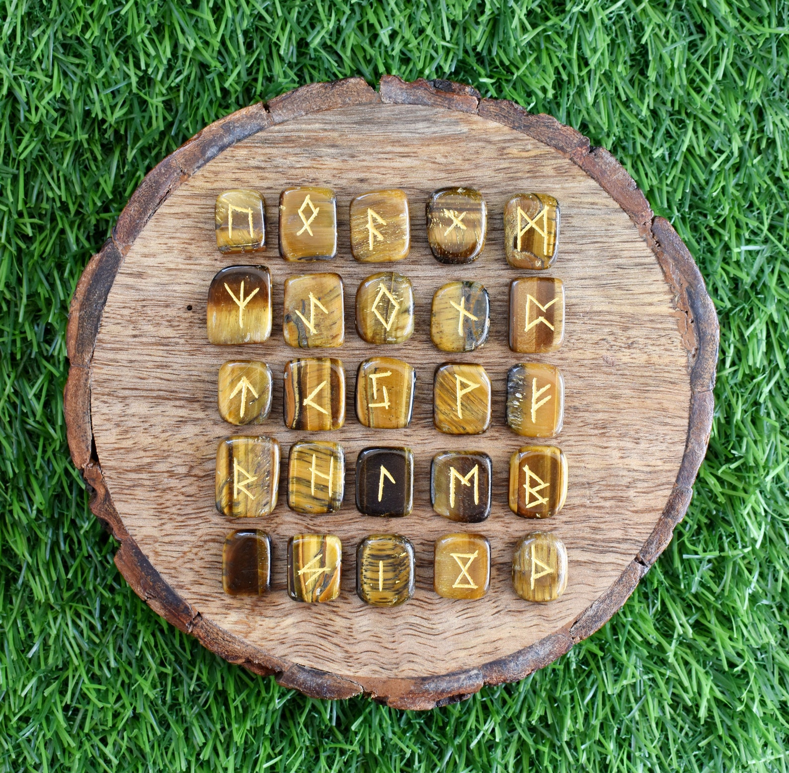 Tiger Eye Rune Sets Elder Futhrak Rune Set Gemstone Runic Set Comes ...