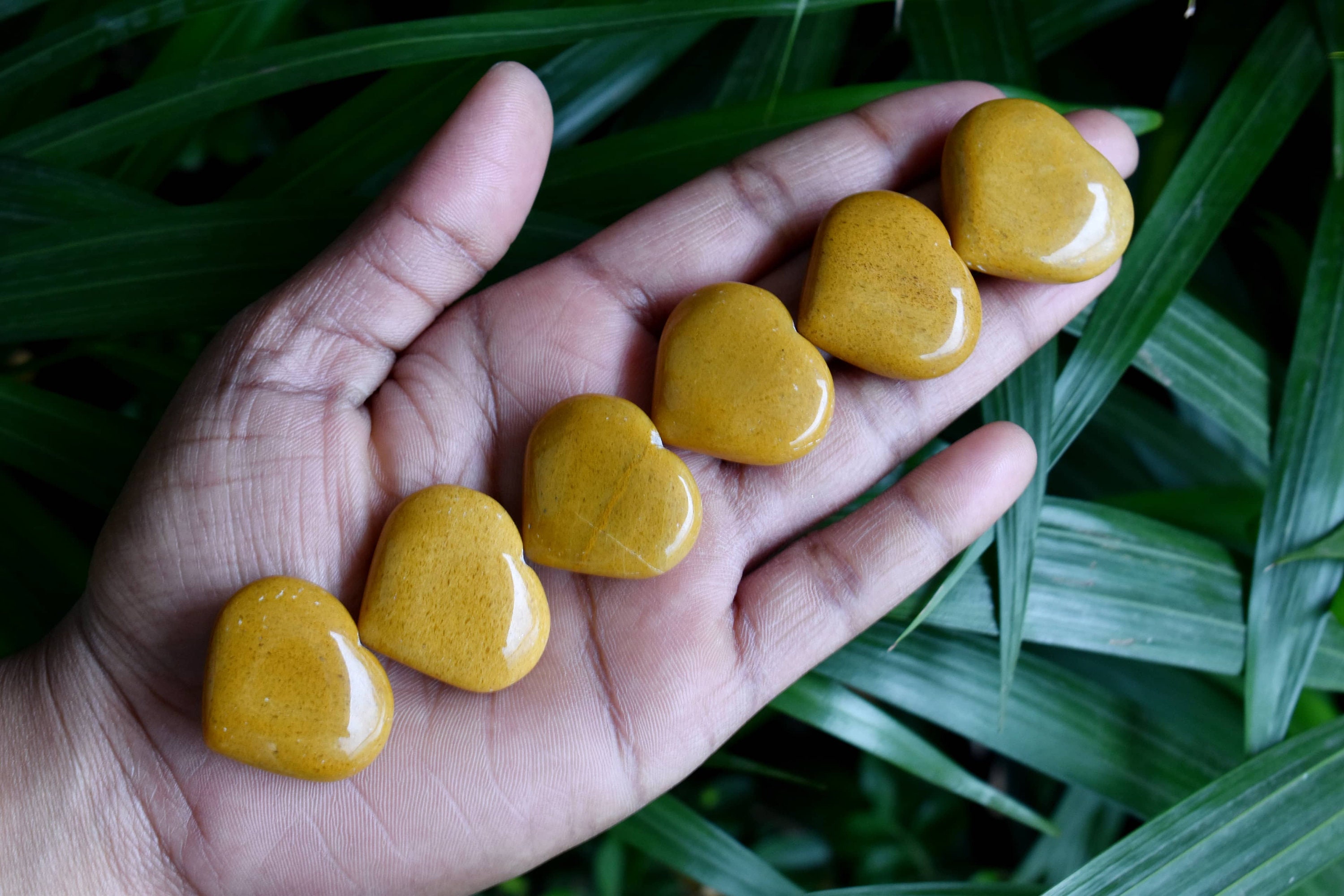 Yellow Aventurine Puffy Mini Hearts 1 Inch Pocket Heart Mini Puffy ...