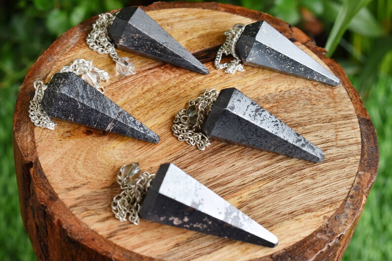 Hematite Faceted Cone Pendulum Healing Dowsing Crystal - Etsy