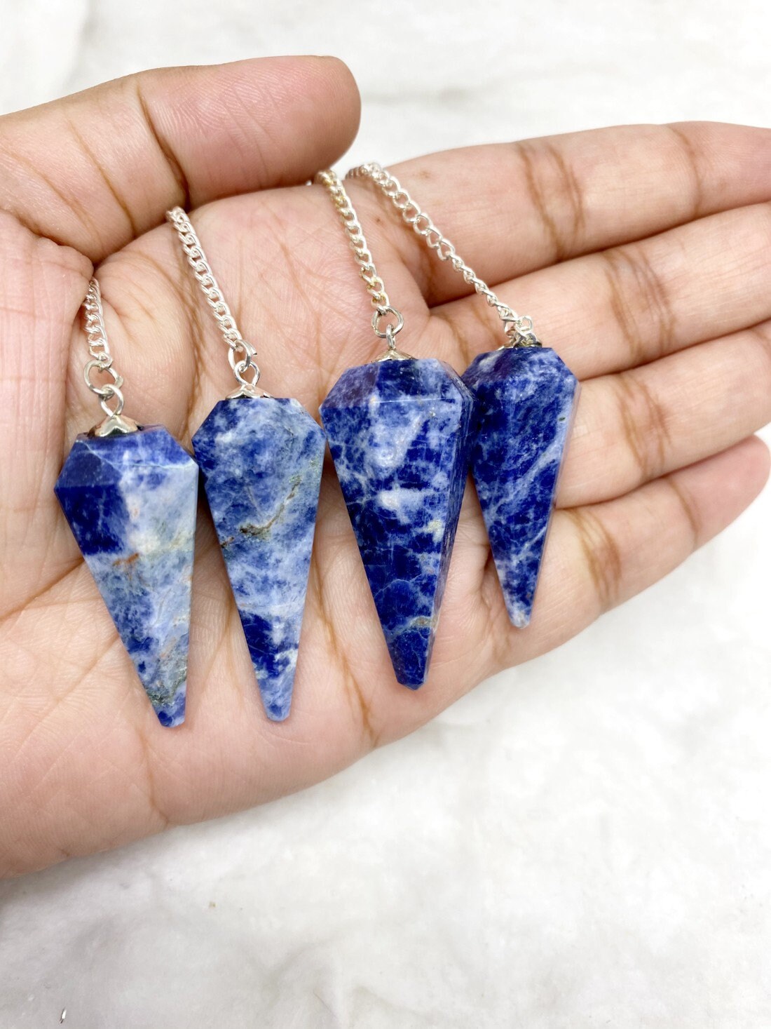 Sodalite Faceted Cone Pendulum Healing Dowsing Crystal - Etsy