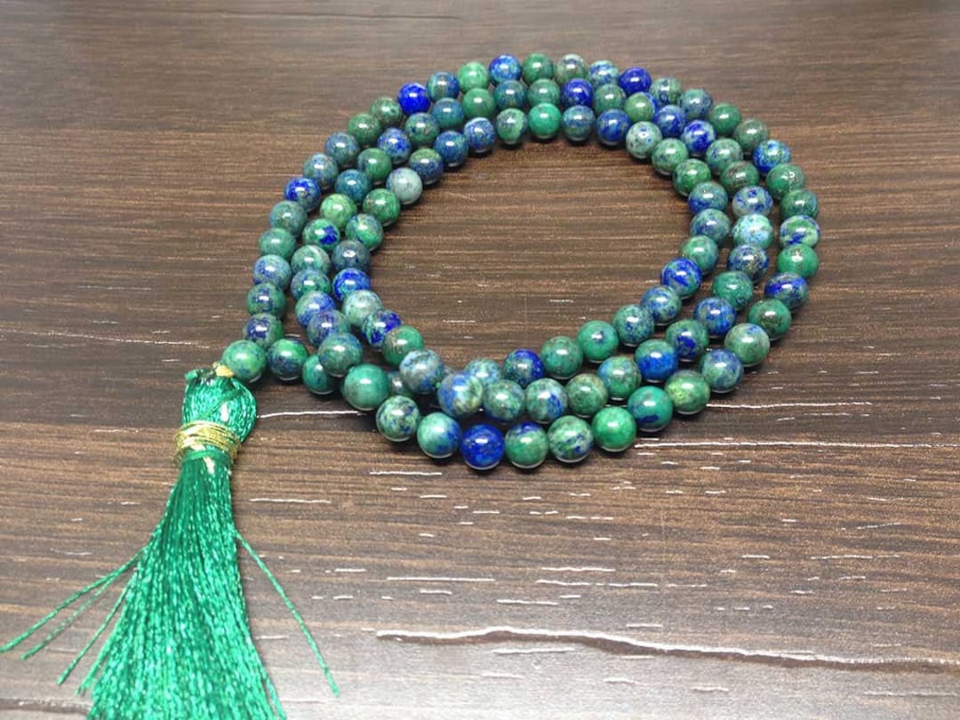 Wholesale 2 Azurite Malachite Mala With 108 Prayer Beads for Mediation ...