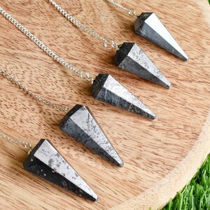 Hematite Faceted Cone Pendulum Healing Dowsing Crystal Pendulum - Etsy