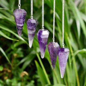 Amethyst Faceted Cone Pendulum Healing Dowsing Crystal Pendulum - Etsy