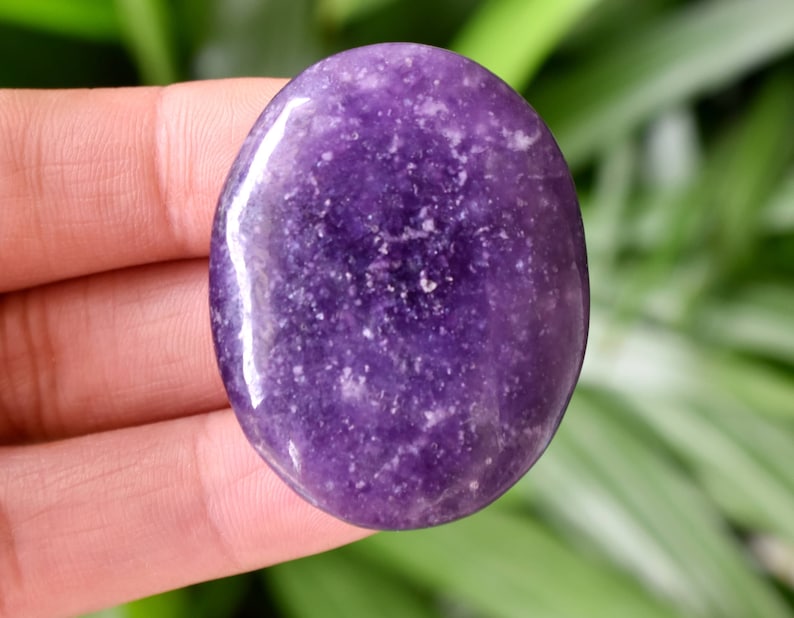 One 1 Lepidolite Worry Stone for Crystal Healing Pocket - Etsy