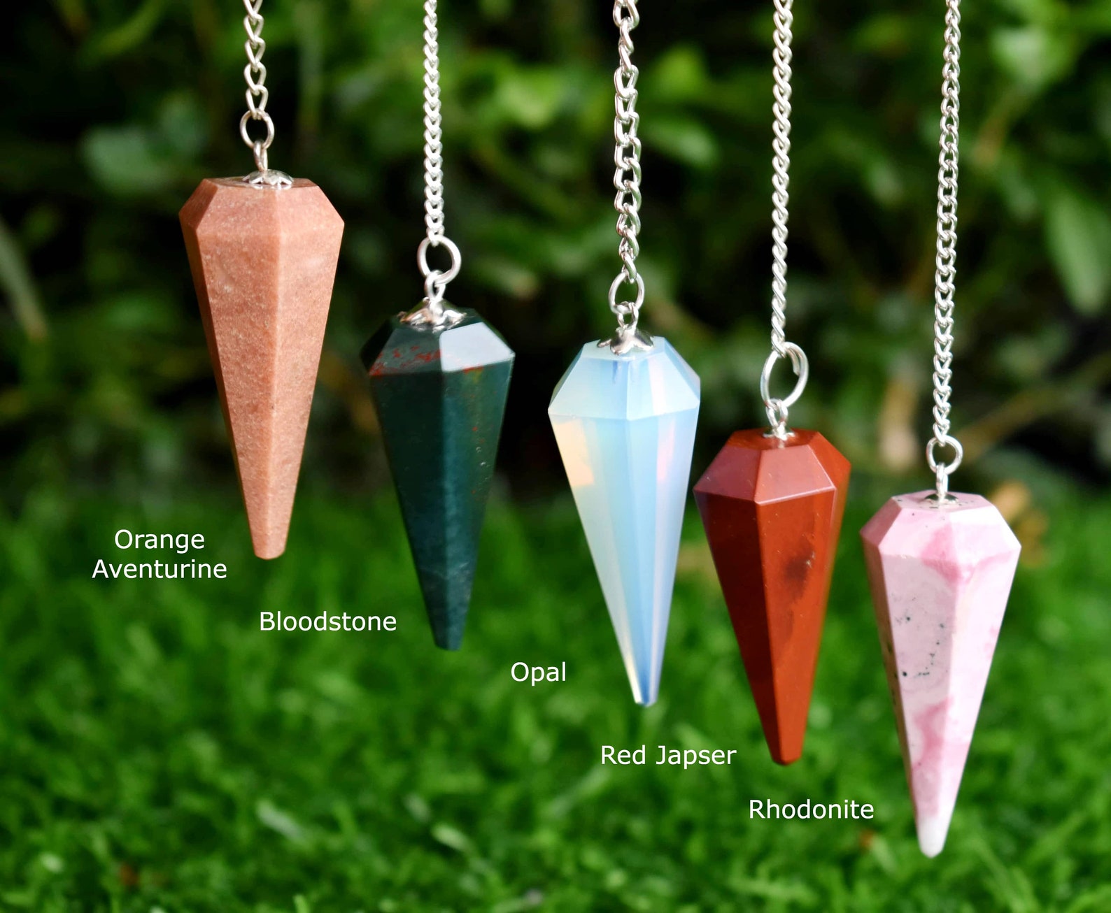 Pick One Crystal Pendulums, Healing Pendant, Dowsing Pointed Gemstone ...