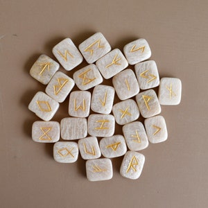 Moonstone Rune Sets Elder Futhark Rune Set Gemstone Runic Set Comes ...