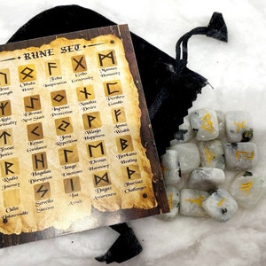 Rainbow Moonstone Rune Sets Elder Futhrak Rune Set Gemstone - Etsy