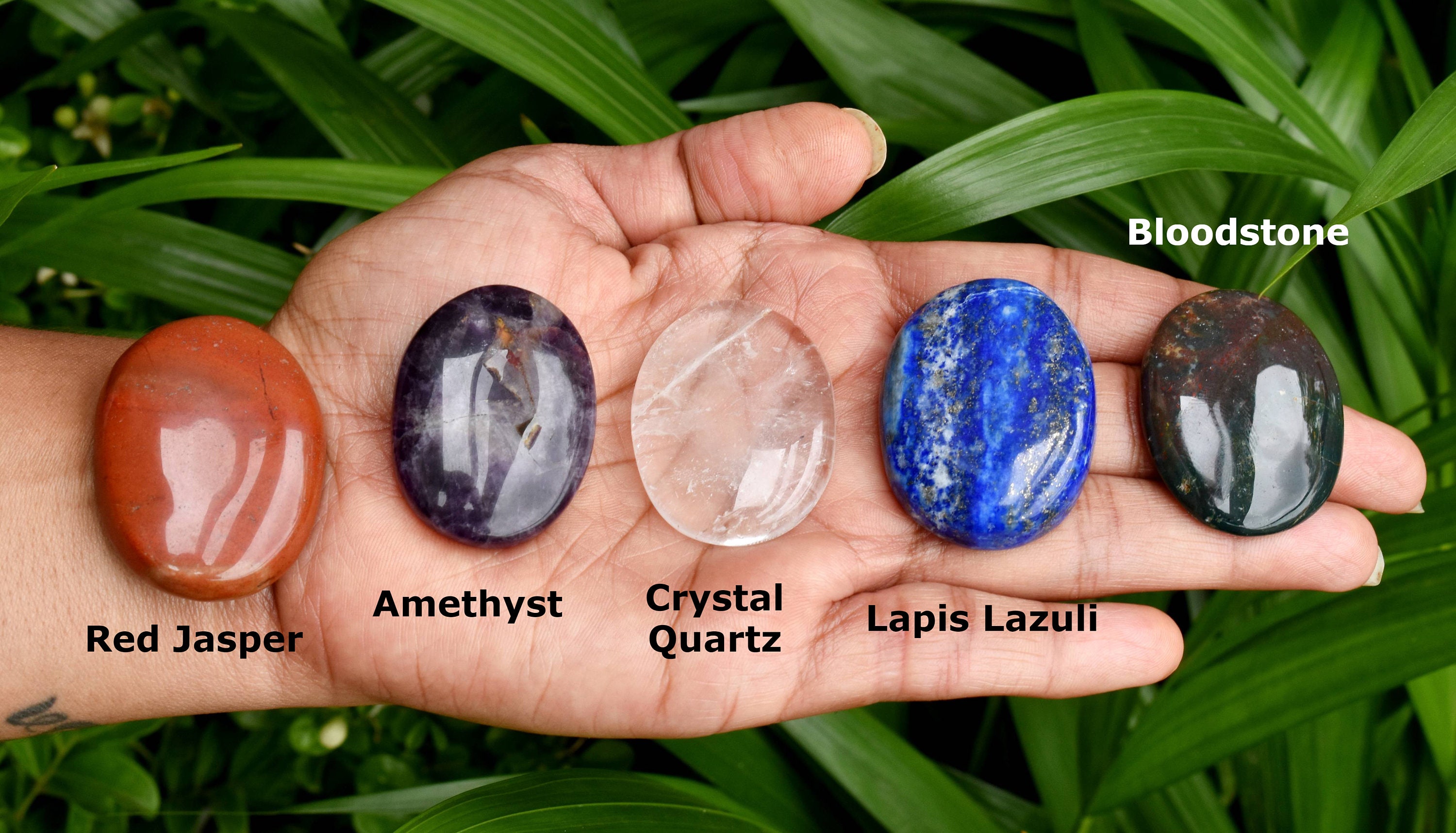 Natural Hand Carved Crystal Worry Stones Choose Your Polished - Etsy