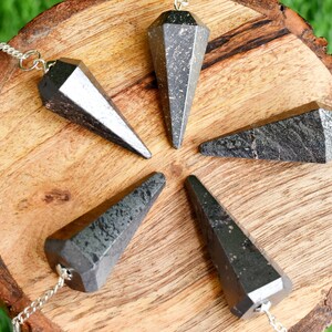 Hematite Faceted Cone Pendulum Healing Dowsing Crystal Pendulum - Etsy