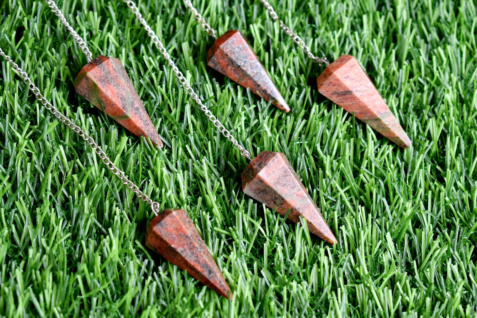 Unakite Faceted Cone Pendulum Healing Dowsing Crystal Pendulum - Etsy