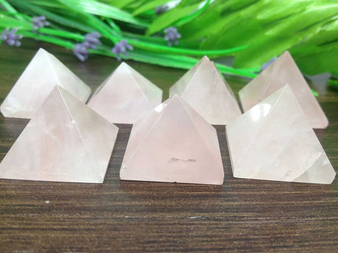 Rose Quartz Healing pyramid Crystal Pyramid For Grid And | Etsy