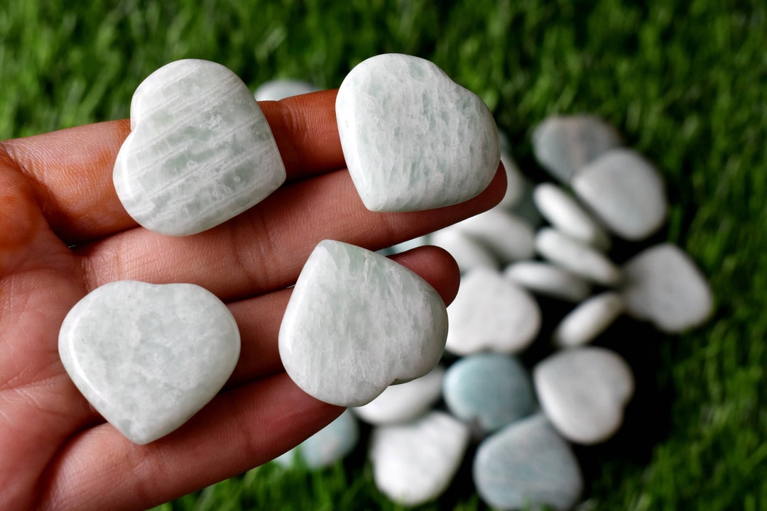 Amazonite Crystal Heart, Puffy Mini 1inch Hearts,pocket Sized Stones ...