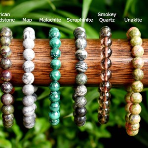 Crystal Round Beaded Stretch Bracelets, 6mm 8mm 10mm Natural Polished ...