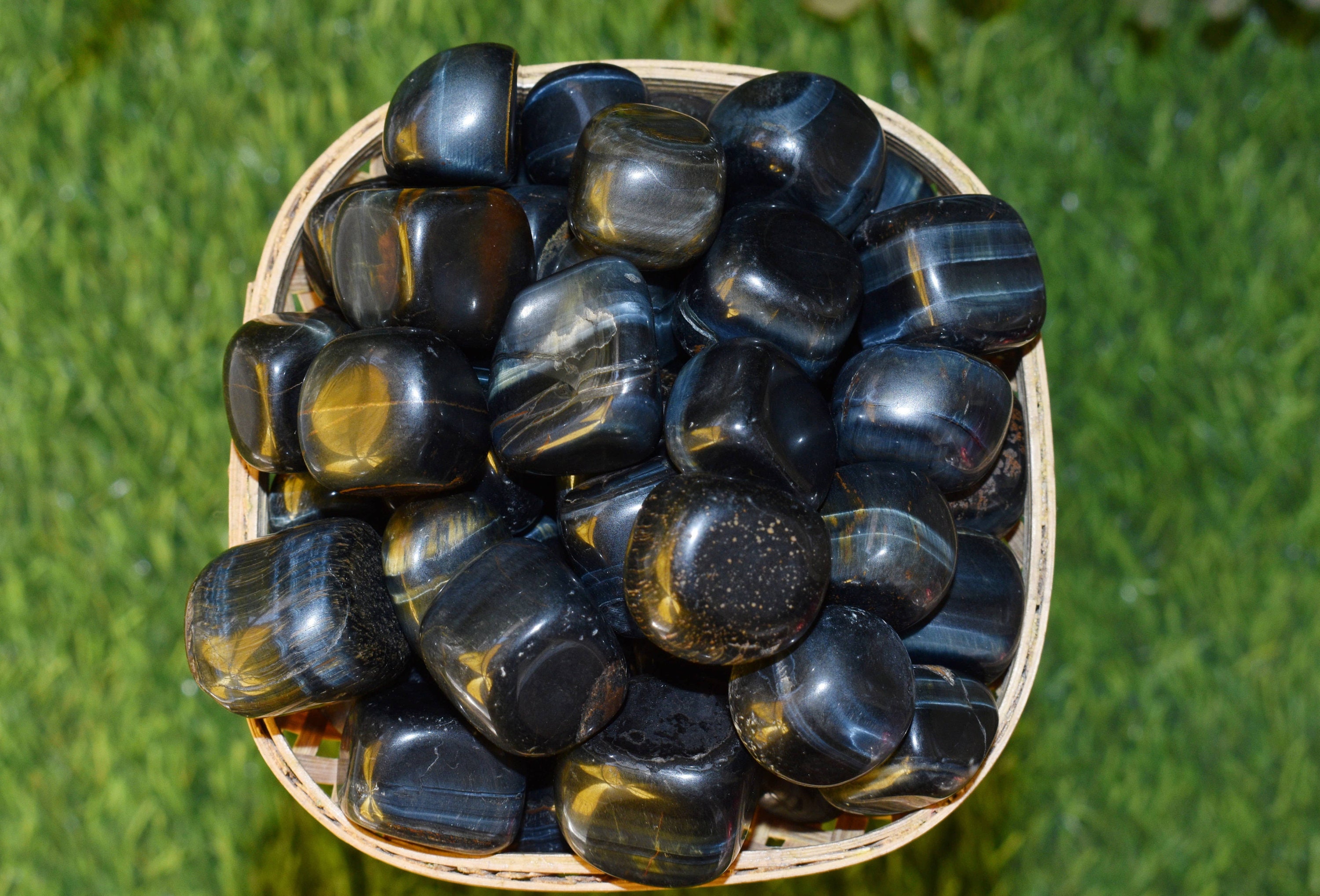 Blue Tiger Eye Tumbled Stones A Grade Healing Crystals - Etsy