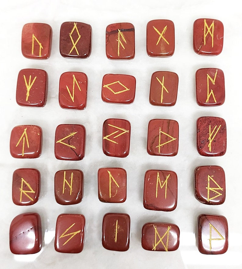 Red Jasper Rune Sets Elder Futhrak Rune Set Gemstone Runic Set - Etsy